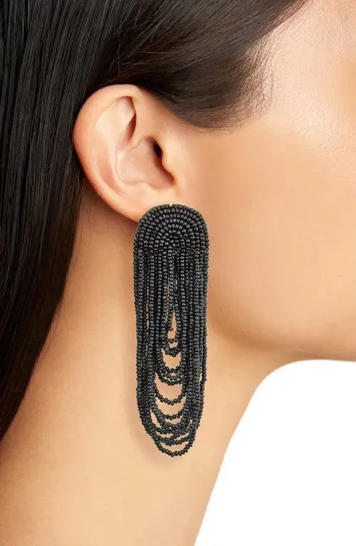 Oscar De La Renta Beaded Clip-on Drop Earrings