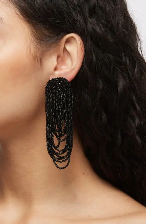 Oscar De La Renta Beaded Clip-on Drop Earrings