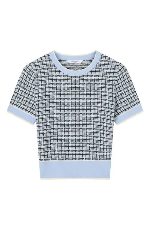 LK BENNETT Honey Check Cotton Sweater