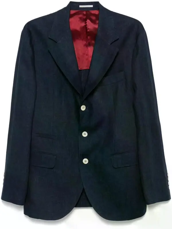 Brunello Cucinelli Linen Blazer - Blue