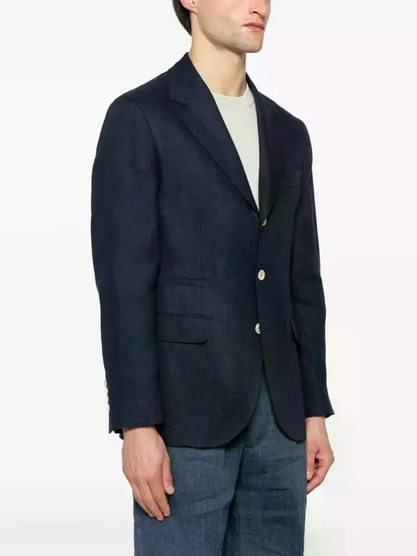 Brunello Cucinelli Linen Blazer - Blue