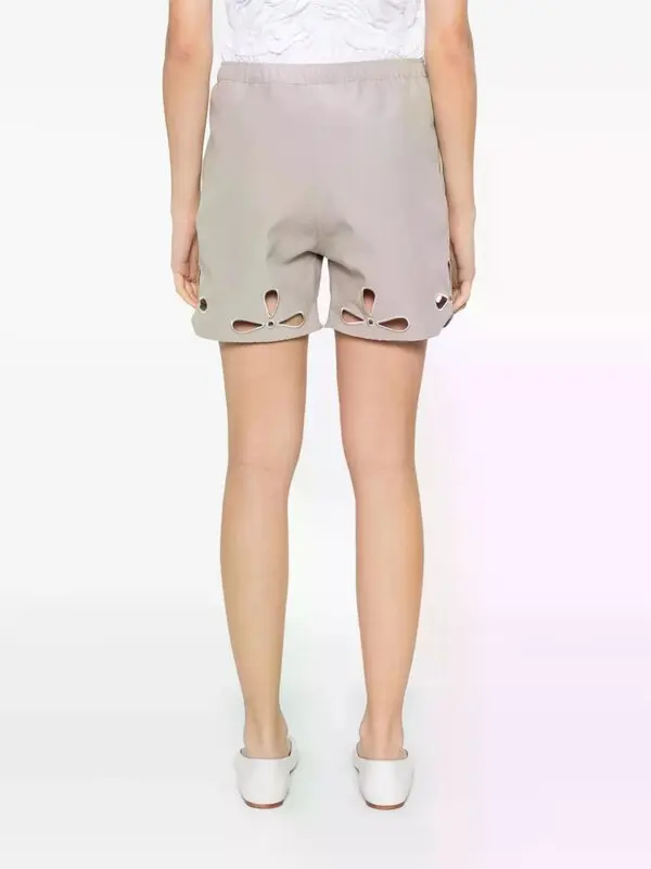 Coperni Petal-embroidered Cut-out Shorts - Neutrals