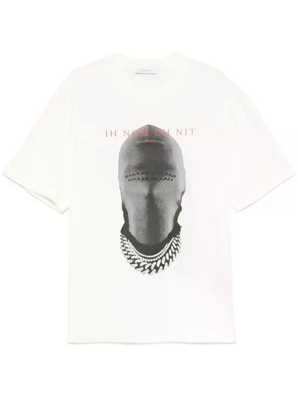 IH NOM UH NIT Mask-print T-shirt - White