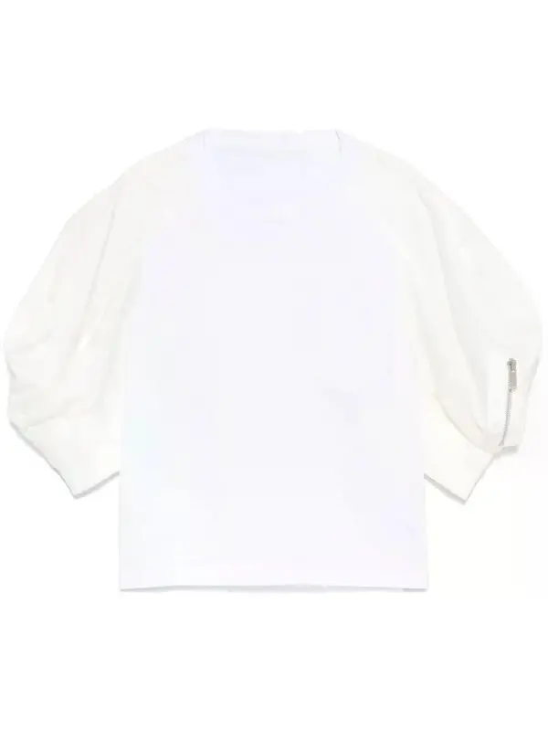 Sacai Short Puff-sleeves T-shirt - White