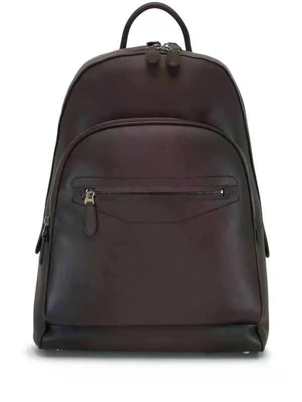 Santoni Leather Backpack - Brown