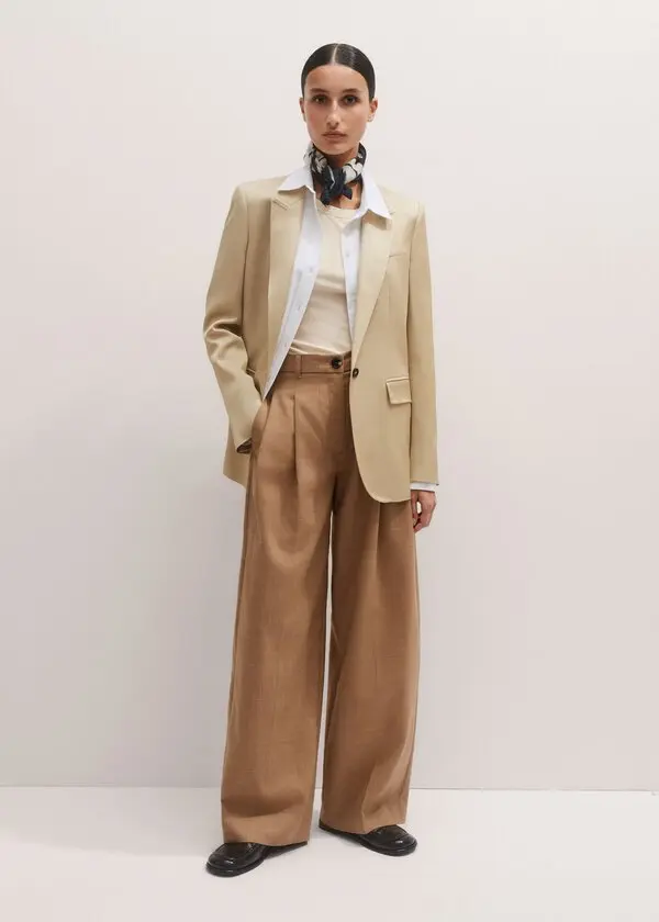 ME+EM Pleated Wide Leg Trousers