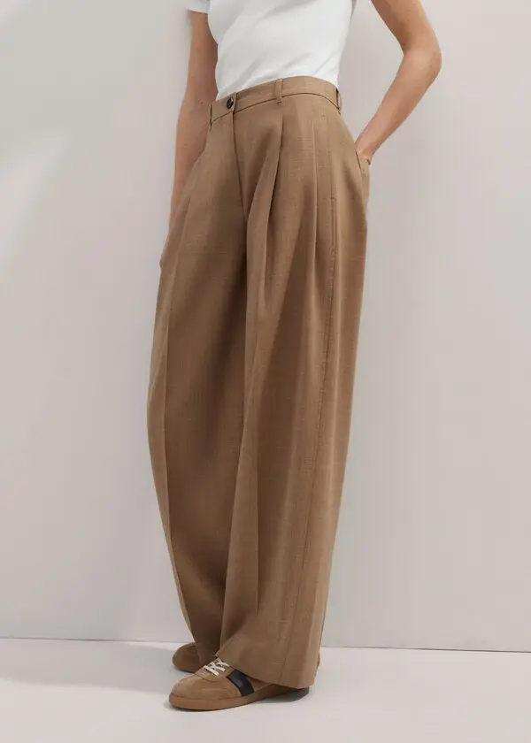 ME+EM Pleated Wide Leg Trousers