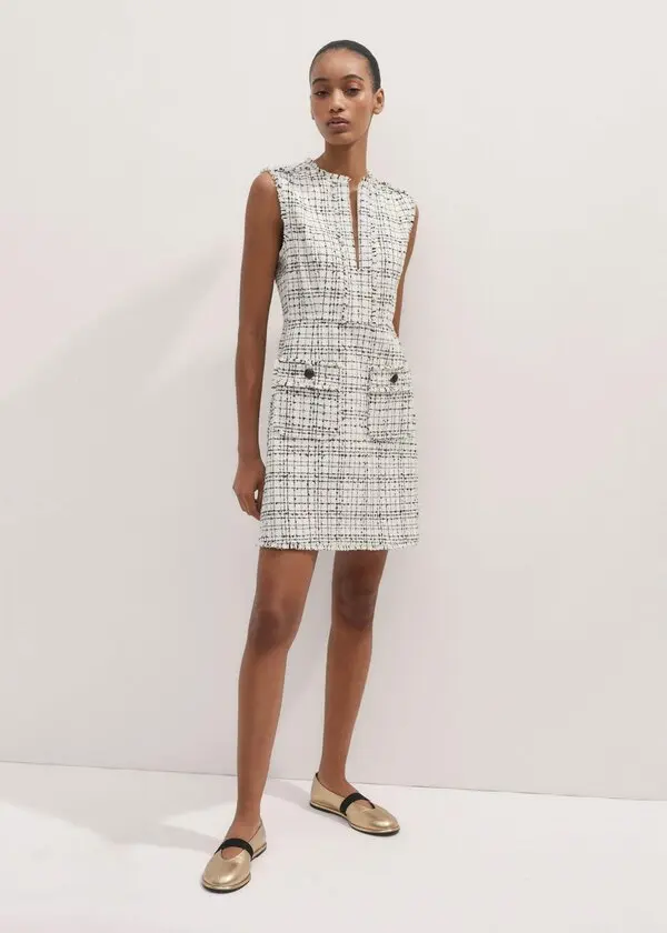 ME+EM Tweed Layered Mini Dress