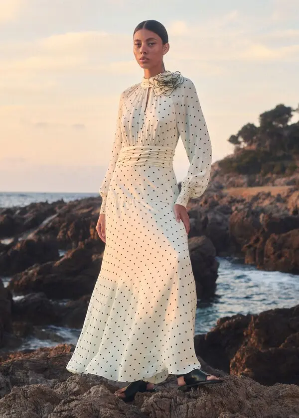 white christmas dresses Don't Polka My Dots Mini Dress - Cream and Black, Large | Hazel and Olive main image 1