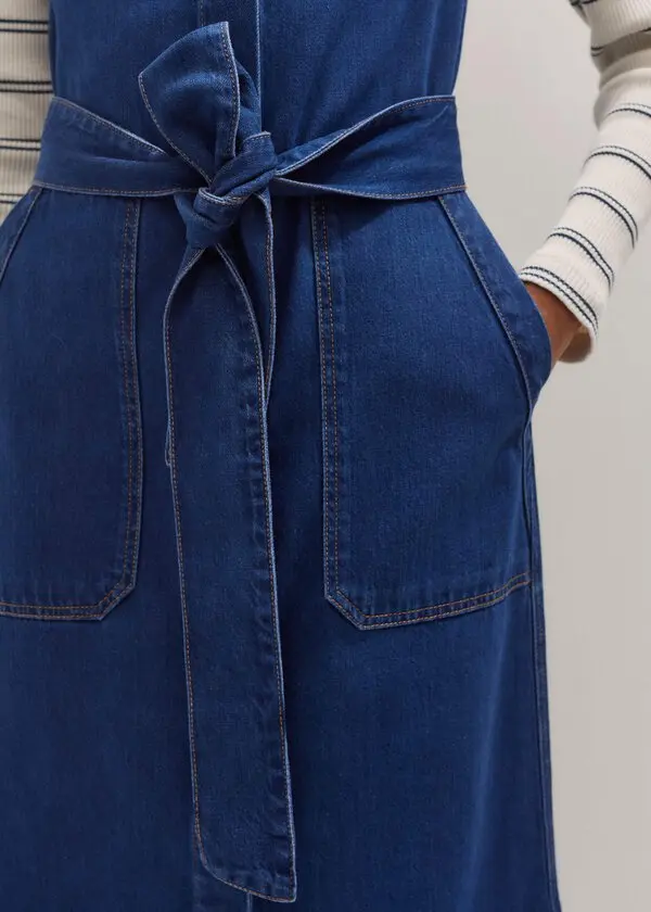 ME+EM Denim Utility Midi Shirt Dress With Belt