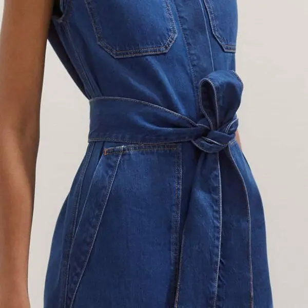 ME+EM Denim Utility Midi Shirt Dress With Belt