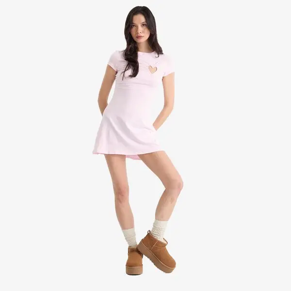 skims pink heart dress SKIMS Valentine's Day Collection Try-On Review