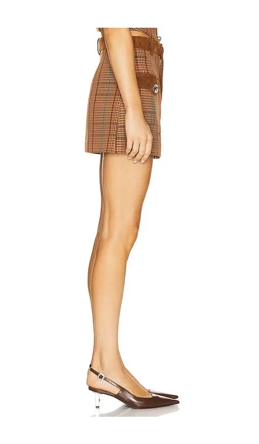 AREA Crystal Mini Skirt - Brown