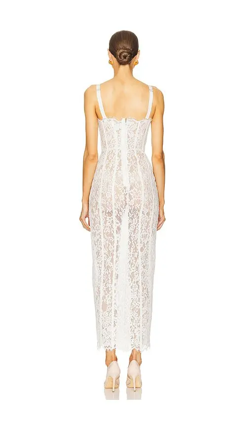 HELSA Lace Column Dress - White