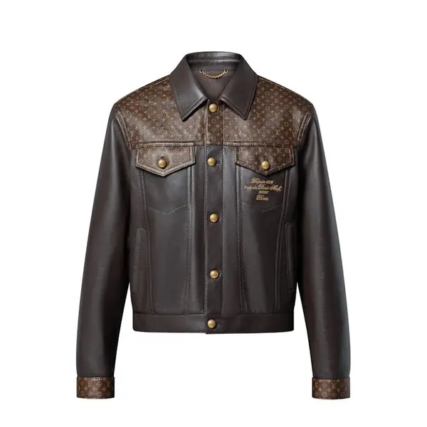 LOUIS VUITTON Leather Trucker Jacket