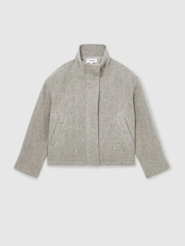 REISS Phillipa Wool Bomber Jacket