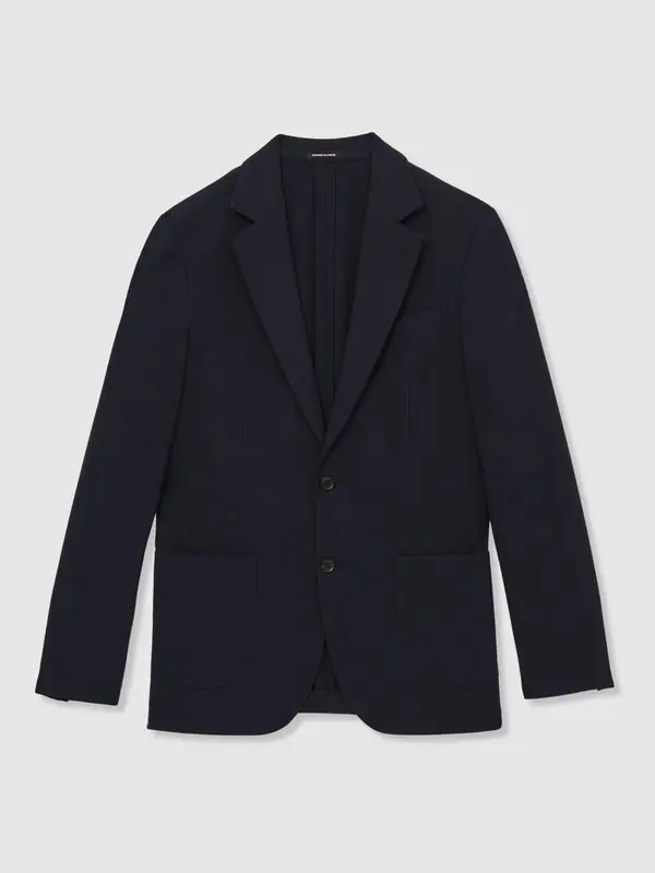 REISS Found Blazer Single-breasted Stretch Suit Blazer Slim-fit - Navy