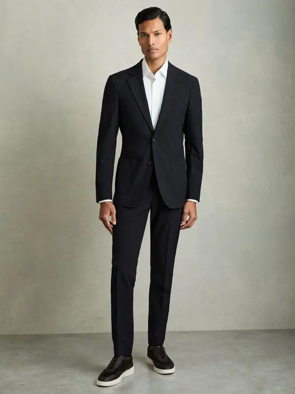 REISS Found Blazer Single-breasted Stretch Suit Blazer Slim-fit - Navy