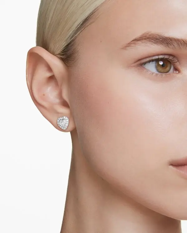 SWAROVSKI Ariana Grande Crystal Heart Stud Earrings - Silver