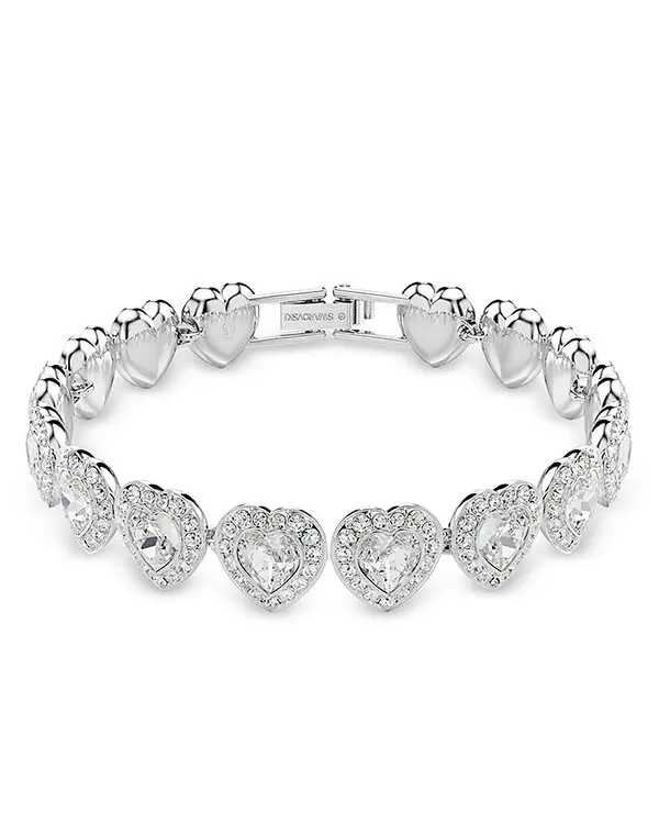 SWAROVSKI Crystal Heart Tennis Bracelet - Silver