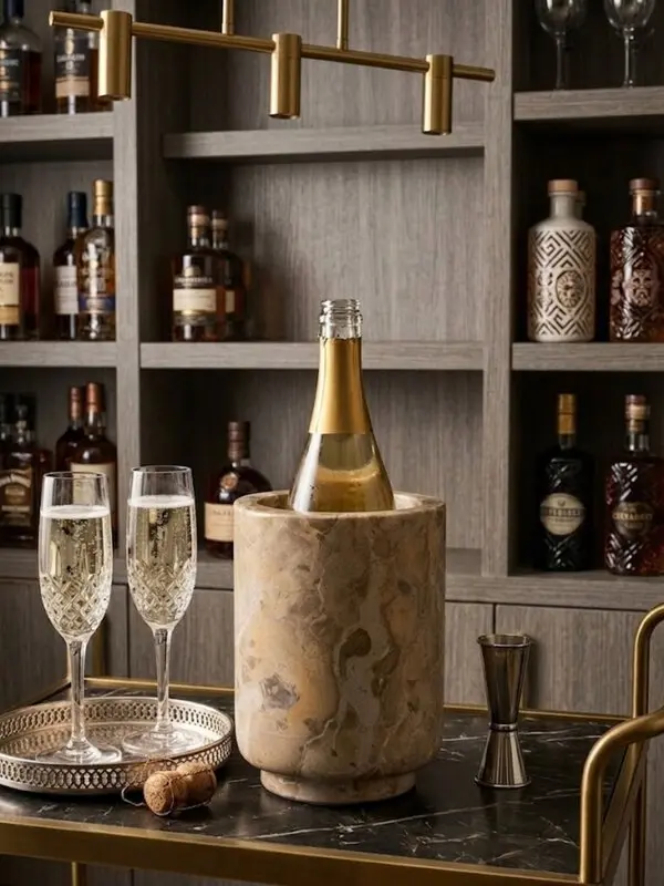 GAURI KOHLI Chamonix Onyx Wine Chiller - Brown
