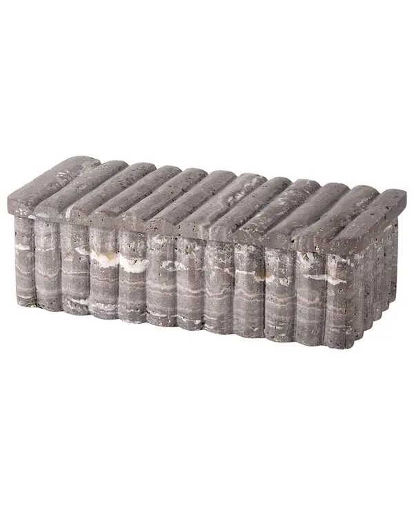 GAURI KOHLI Cuba Travertine Decorative Box - Brown