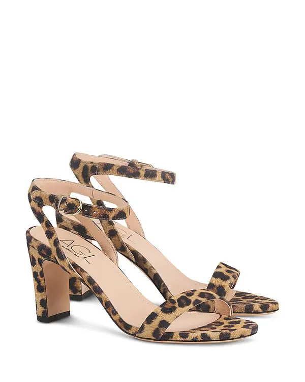 Agl Bernadette Leopard Print Sandals - Cocoa Multi