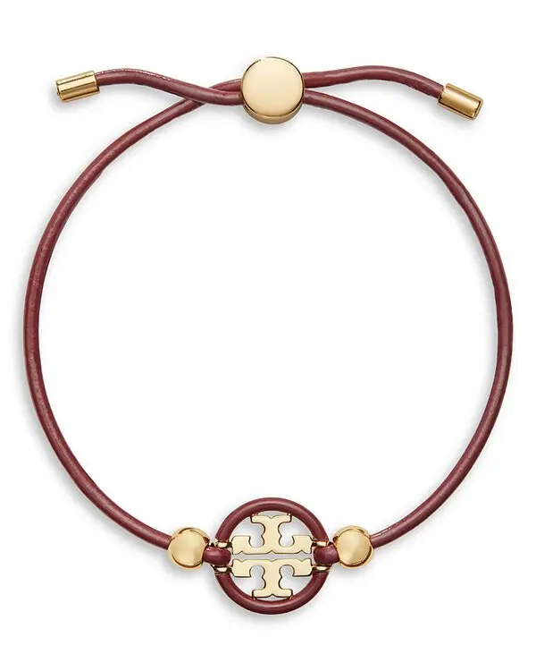 Tory Burch Miller Double T Slider Bracelet - Brown/gold