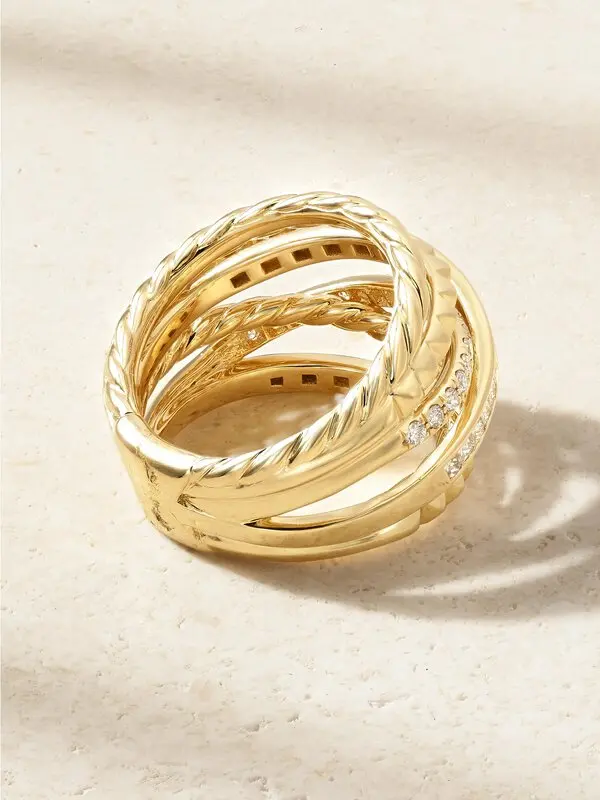 David Yurman Crossover® Trio Six Row 18-karat Diamond Ring
