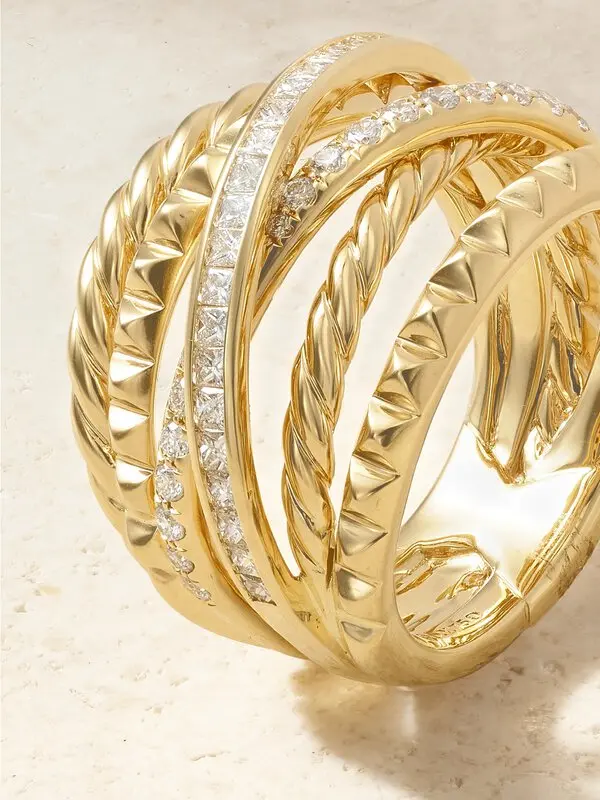 David Yurman Crossover® Trio Six Row 18-karat Diamond Ring