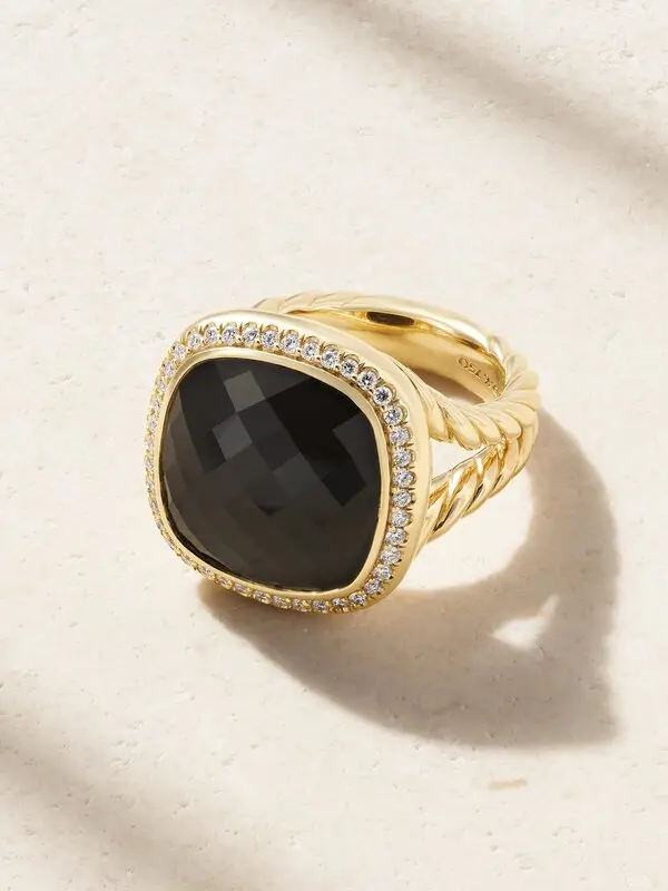 David Yurman Albion® 18-karat Gold, Onyx And Diamond Ring - Black