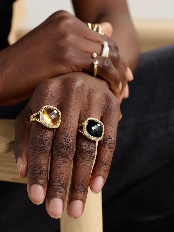 David Yurman Albion® 18-karat Gold, Onyx And Diamond Ring
