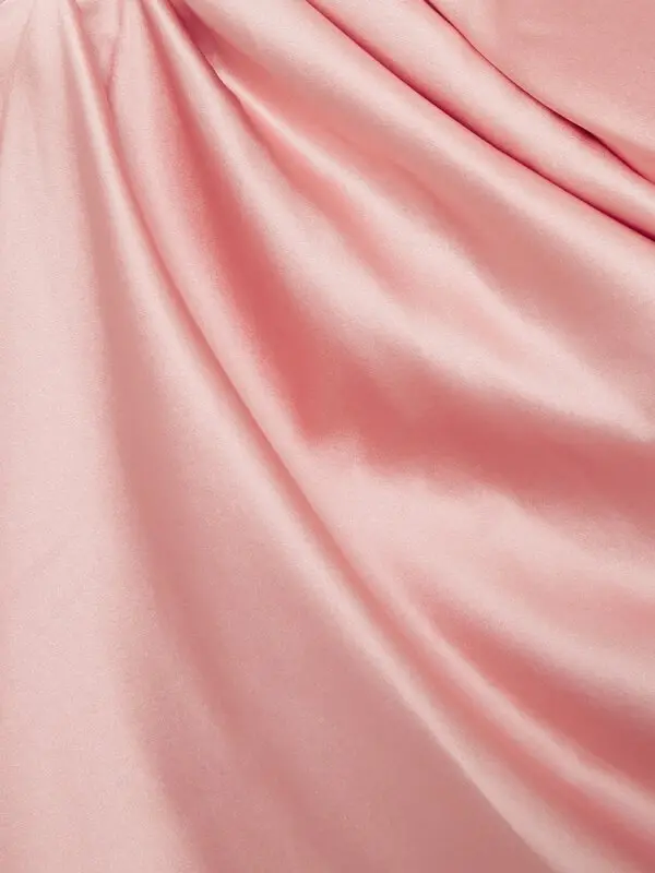 Staud Phare Draped Silk-blend Midi Dress