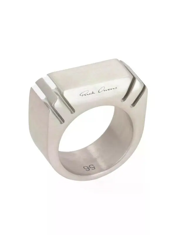 Rick Owens Cut Beveled Ring - Silver