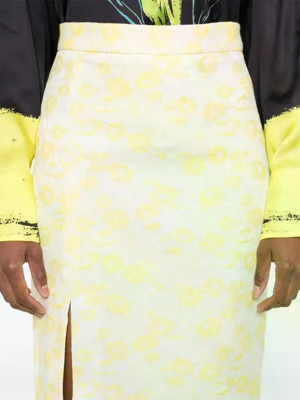 MSGM Floral-jacquard Midi Skirt