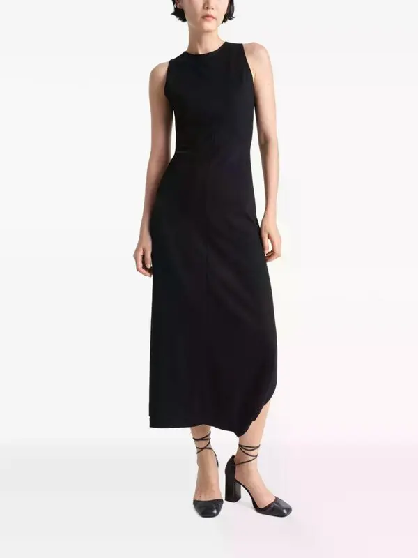 LEMAIRE Twisted-hem Midi Dress - Black