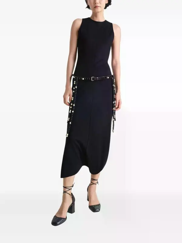 LEMAIRE Twisted-hem Midi Dress - Black
