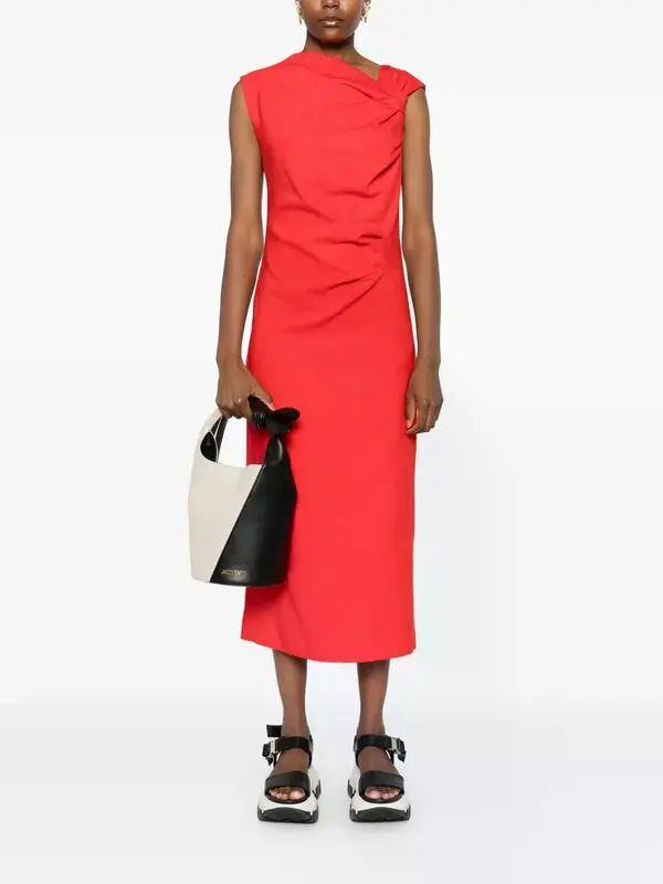MSGM Asymmetric Midi Dress