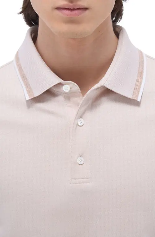 Bugatchi Speckled Bird's Eye Cotton Polo - Sand