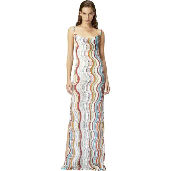 Missoni Long Cover-up Dress With Lamé Wave Motif - Multicoloured