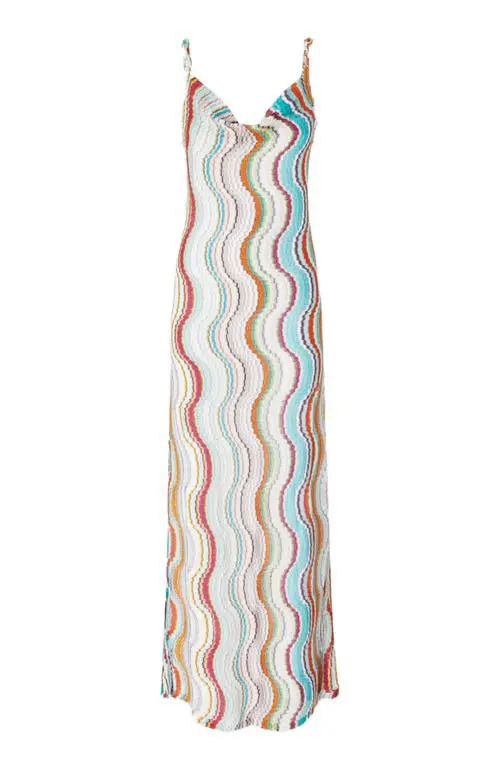 Missoni Long Cover-up Dress With Lamé Wave Motif