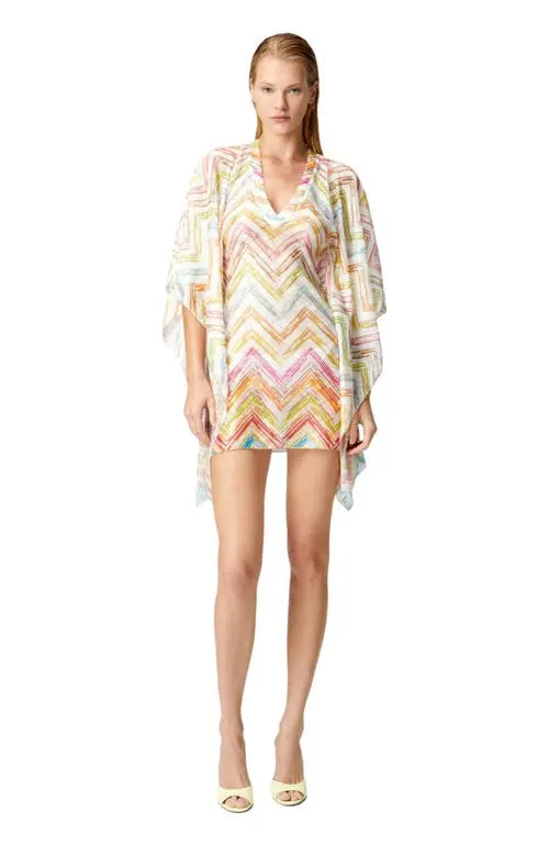 Missoni Short Covered Up Caftan In Printed Tulle - Multicoloured