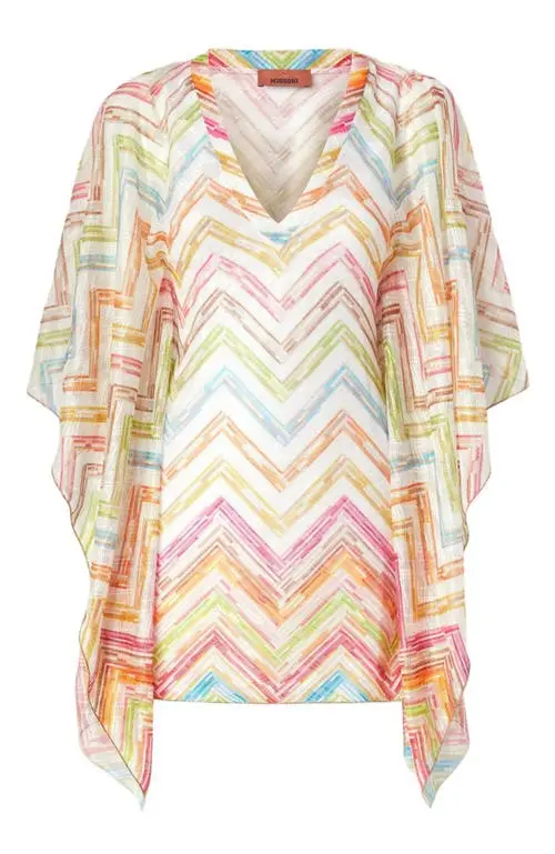 Missoni Short Covered Up Caftan In Printed Tulle - Multicoloured