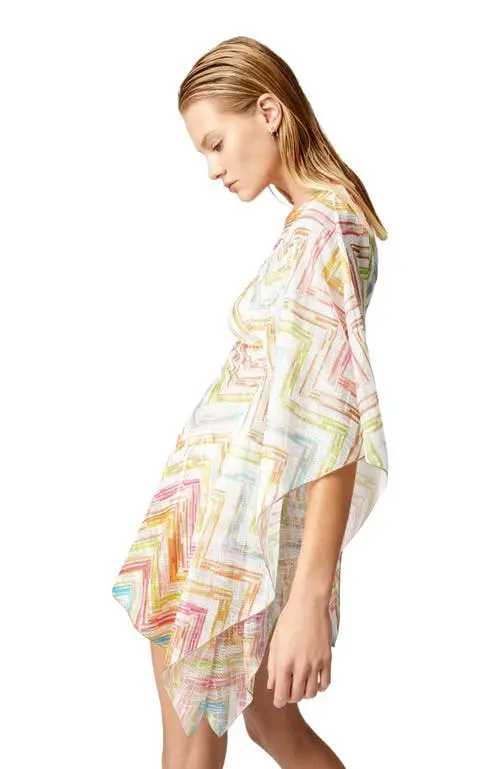 Missoni Short Covered Up Caftan In Printed Tulle - Multicoloured