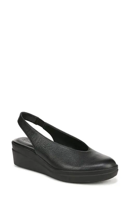 Naturalizer Sutton Slingback Platform Wedge Pump - Black/ Black