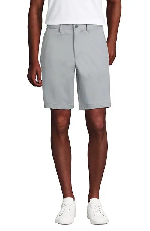 LANDS' END Traditional Fit 9" Flex Performance Golf Shorts - Silver Frost