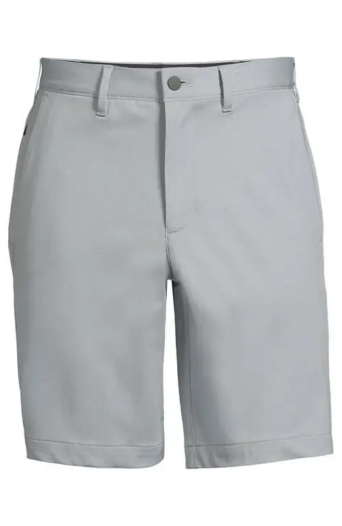LANDS' END Traditional Fit 9" Flex Performance Golf Shorts - Silver Frost