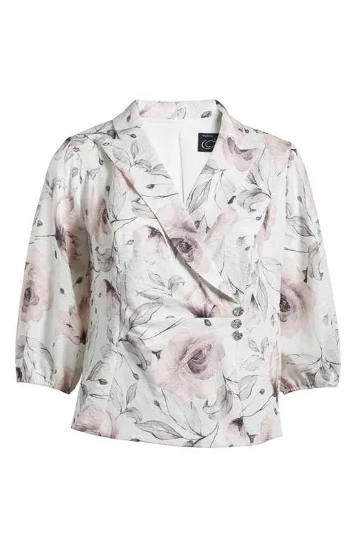 Alex Evenings Print Jacquard Jacket