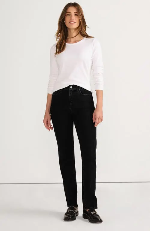LANDS' END Recover Mid Rise Straight Leg Jeans
