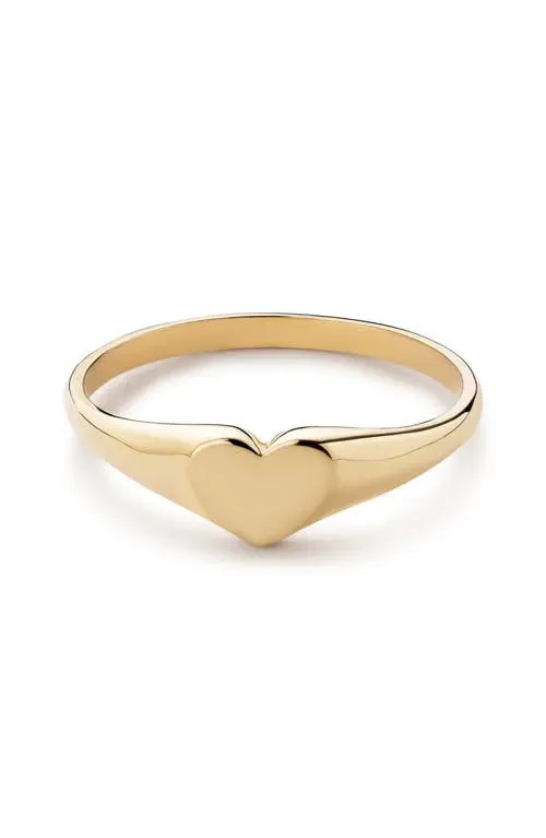 ANA LUISA Solid Yellow Heart Signet Ring